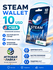 Карта пополнения Steam Wallet 10 USD | Цифровой код