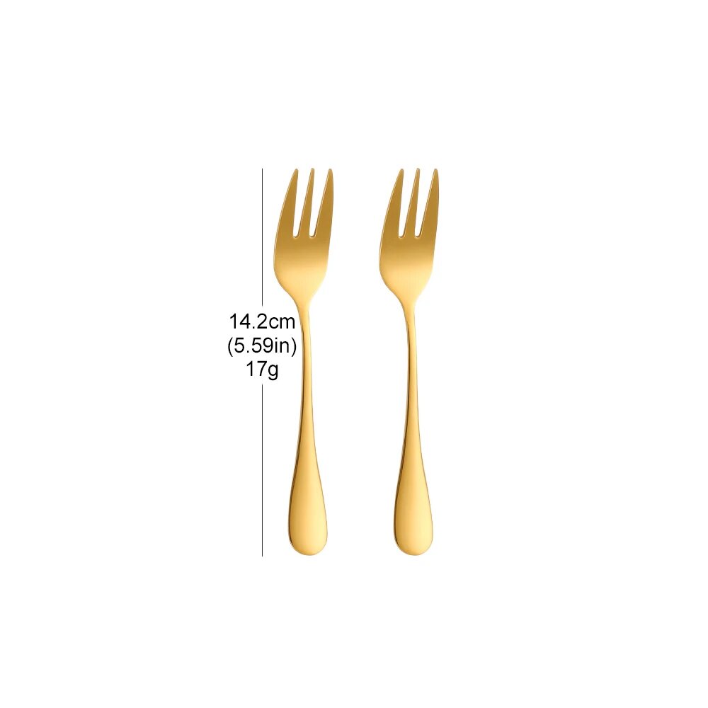 Набор вилок для кофе и чая TD HOME из нержавеющей стали 2pcs Gold