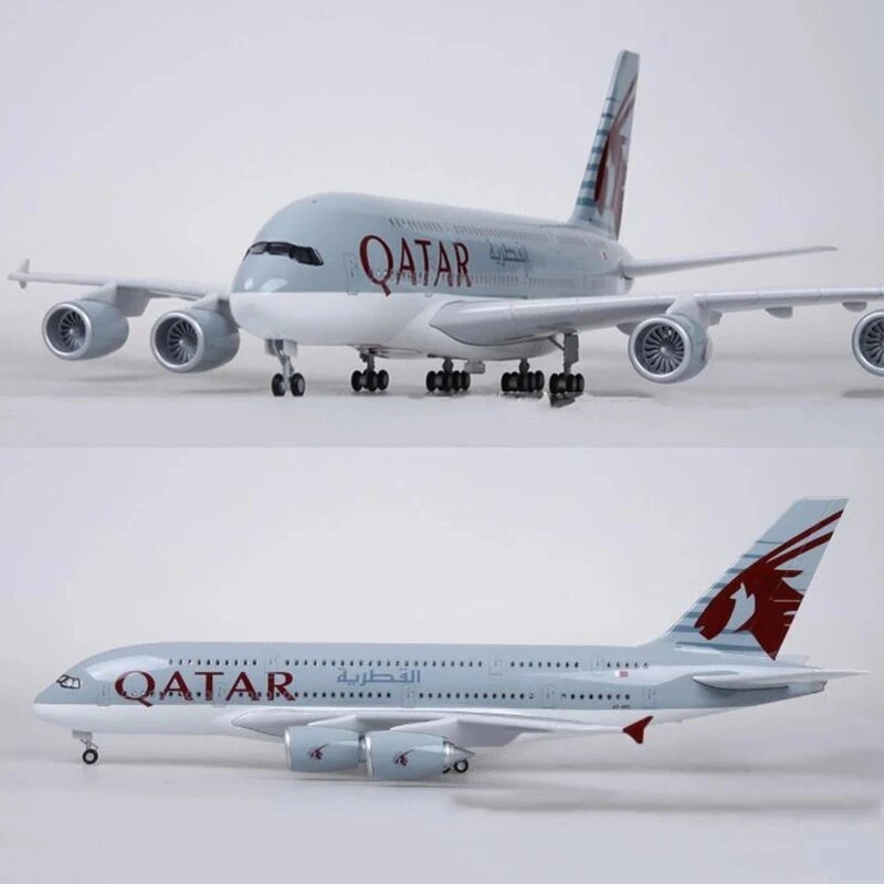 Модель самолета Qatar Airways A380 1:160, цвет Qatari