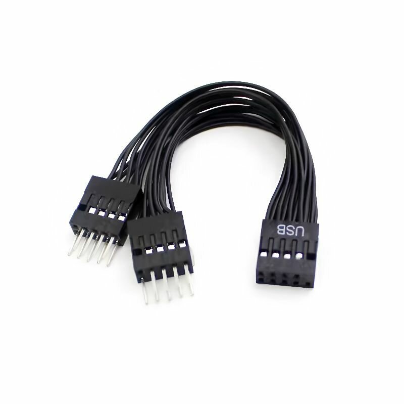 Кабельразветвитель USB 20 для 9контактного разъема материнской платы компьютера 9PIN на два дополнительных расширения