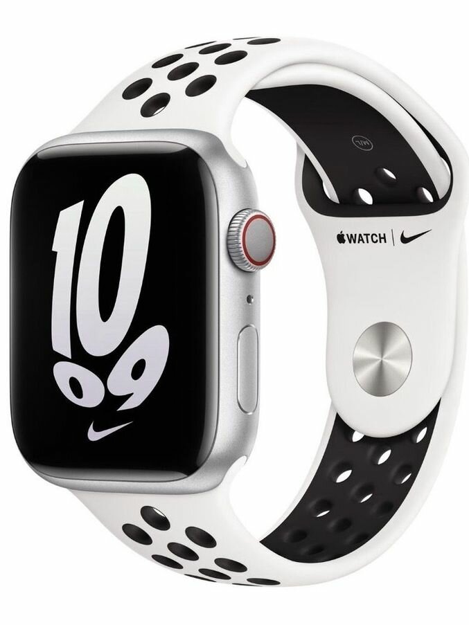 Ремешок Sport Band Summit White/Black для Apple Watch Nike 42-44-45-49mm (Series 1-9, Ultra) 46mm (Series 10) MPH23ZM/A