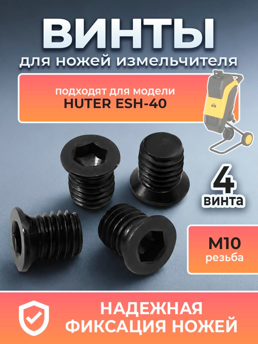 Винты для крепления ножей измельчителя HUTER ESH-40, 4 шт, резьба м10