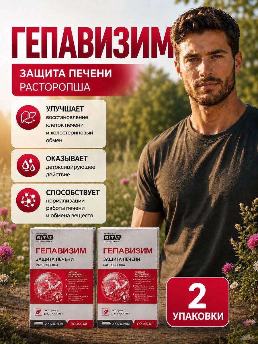 Гепавизим Защита печени Расторопша капсулы массой 440 мг 30 шт