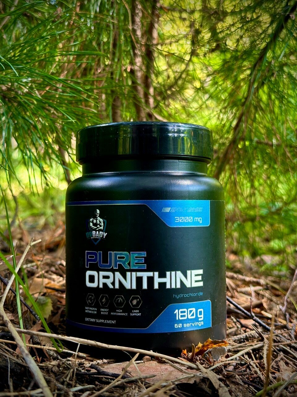 L- орнитина гидрохлорид, PURE ORNITHINE 180г 60 порций