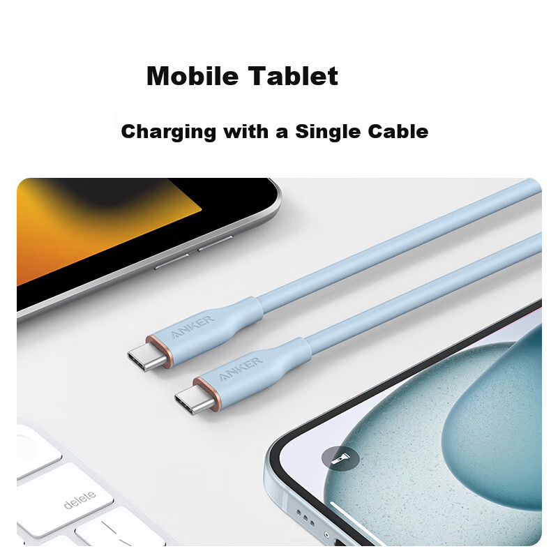 ANKE 240W быстрая зарядка Type-C к Type-C кабель 1.8м фиолетовый совместимый с iPhone 17/16/15 Huawei Xiaomi ПК