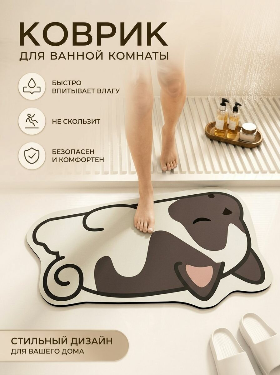 Коврик дорожка Напольный коврик для прихожей и ванной из диатомита, нескользящий, впитывающий влагу 30x40 см