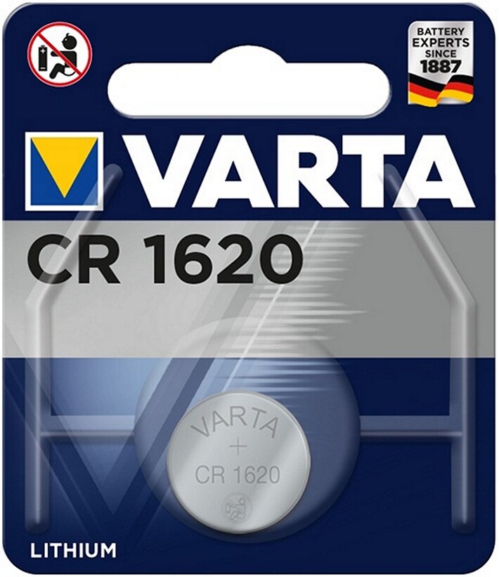 Батарейка литиевая Varta Professional Electronics, CR1620 (Ø16.0x2.0мм), 3В, 1 шт