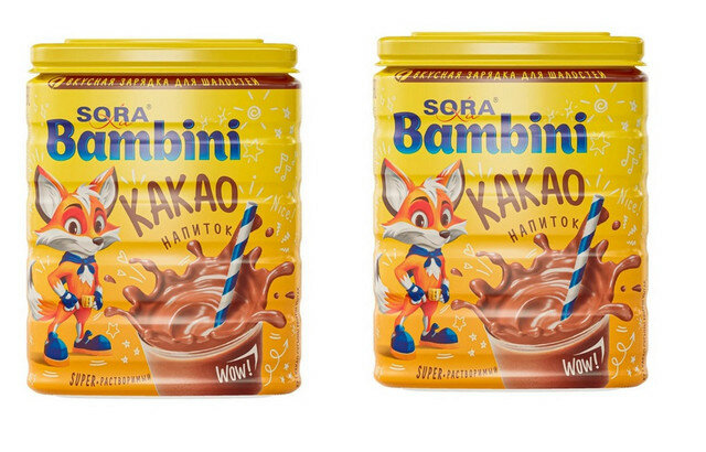 La SORA Какао-напиток порошок, Bambini , 350г, 2 шт