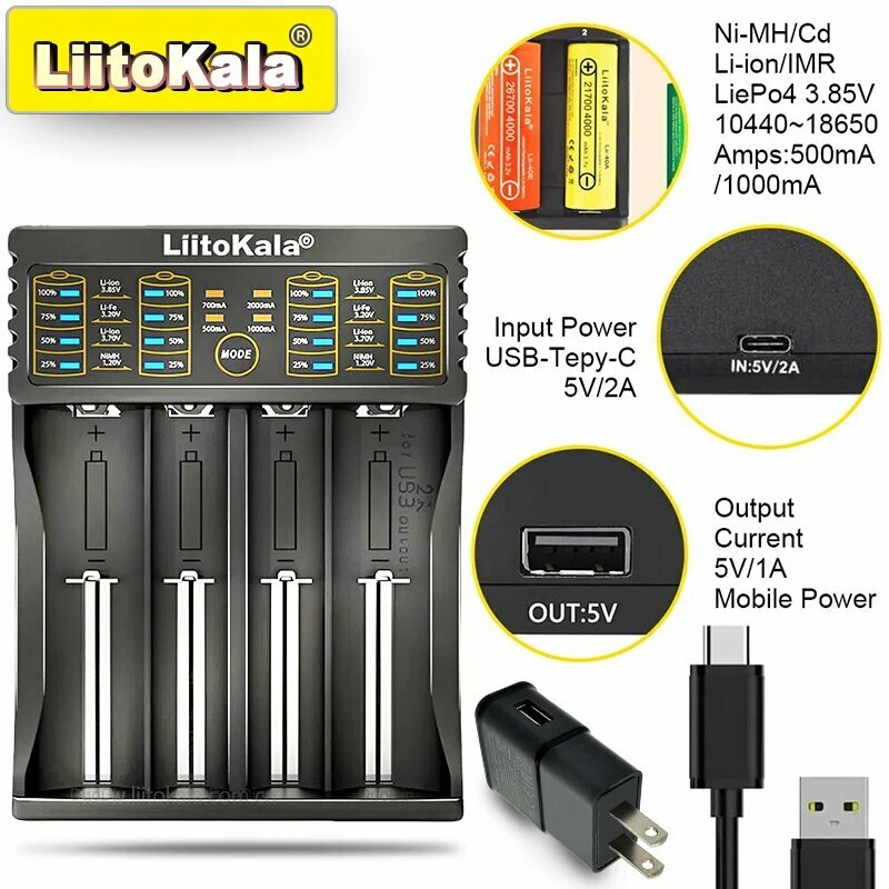 LiitoKala Lii-402 зарядное устройство 5V2A(US)