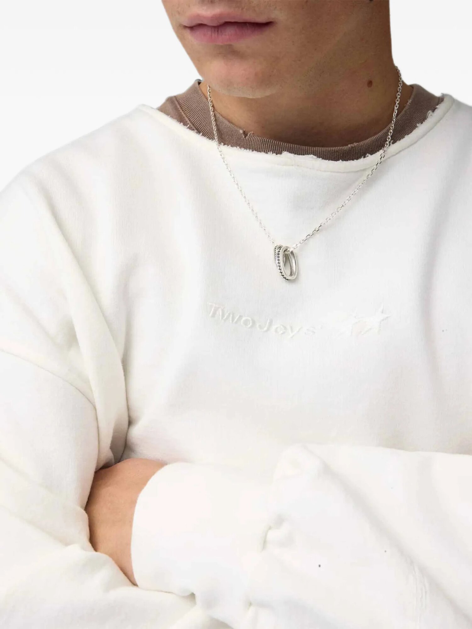 Толстовка TwoJeys Kangaroo-pocket sweatshirt, размер 52, , бежевый/белый — фото 1