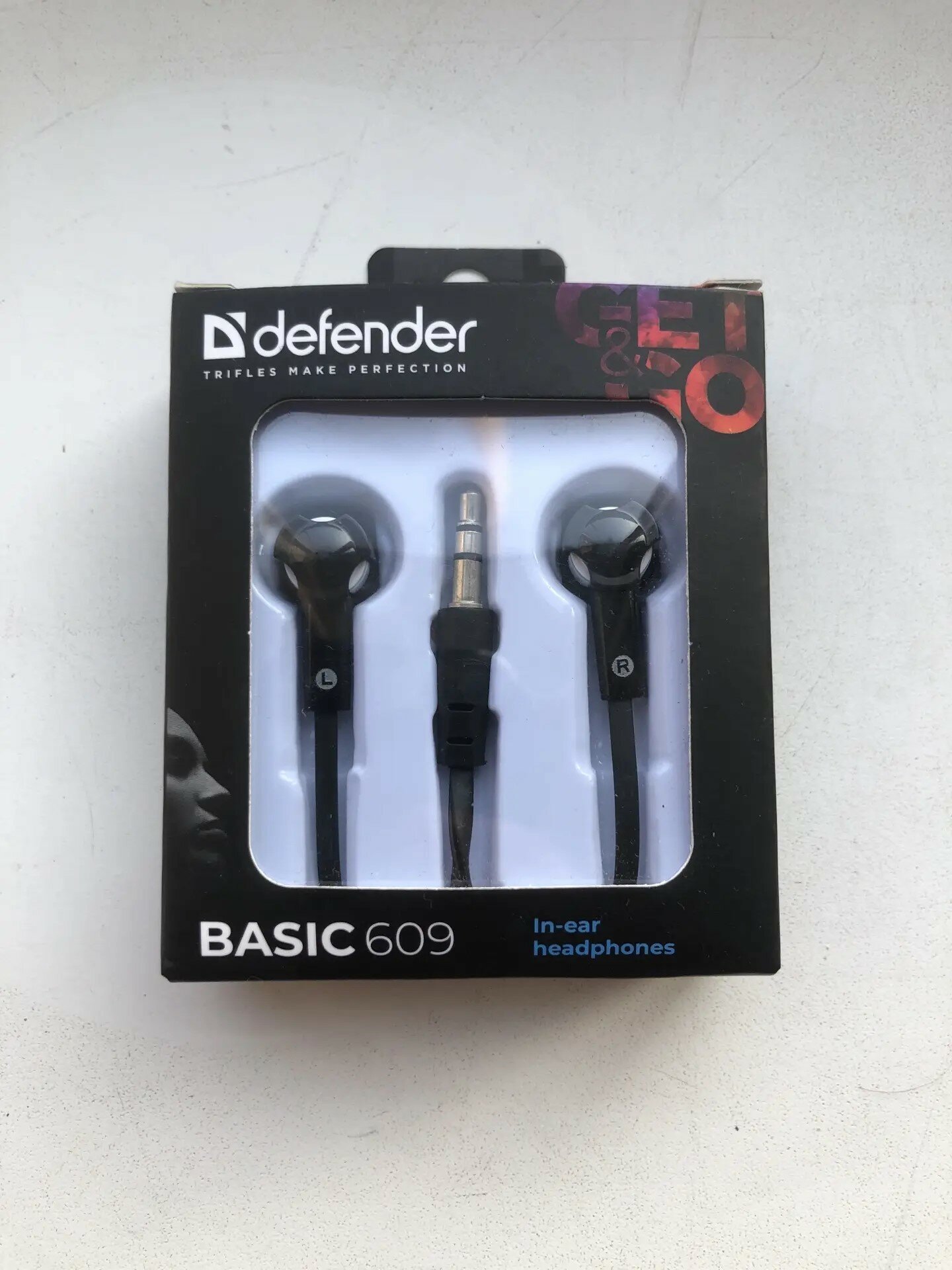 Наушники DEFENDER #1 Basic 609, проводные, 1,1 м, вкладыши, Черные