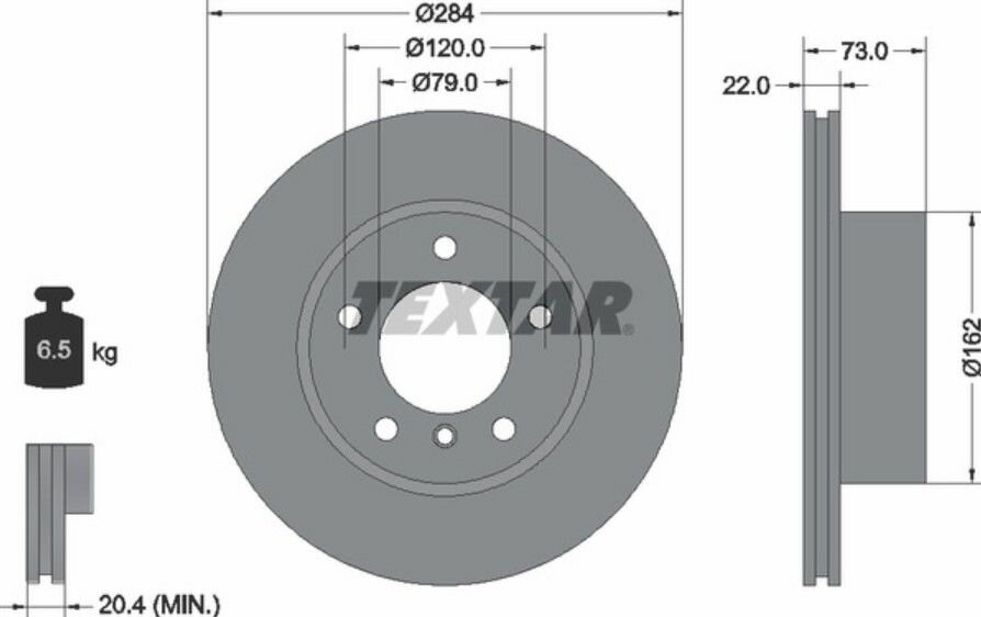92238403 Диск тормозной BMW 11- перед. вент. (с покрытием PRO)