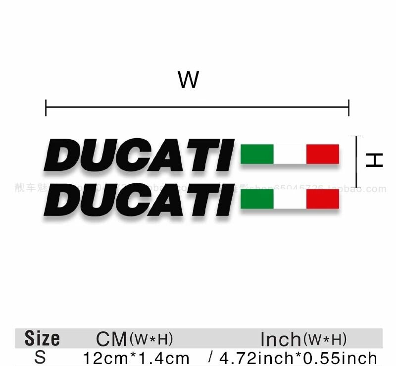 Наклейки с надписью DUCATI, 2 шт, декоративные стикеры для мотоцикла и аксессуаров