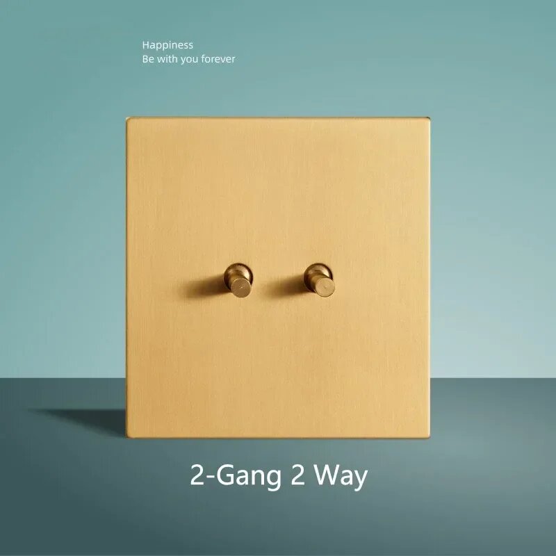 Золотой 2-Gang 2 Way выключатель