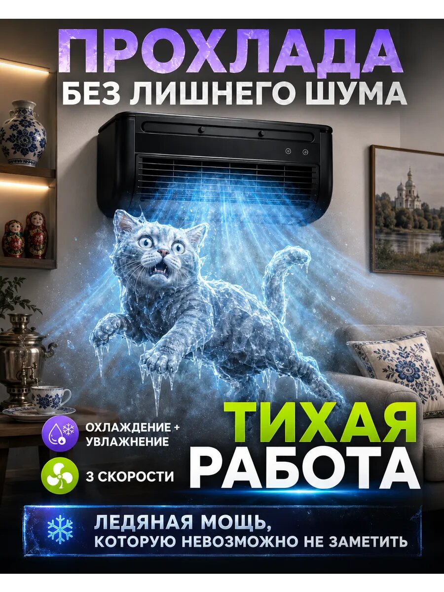 Кондиционер для дома настенный охлаждающий бесшумный
