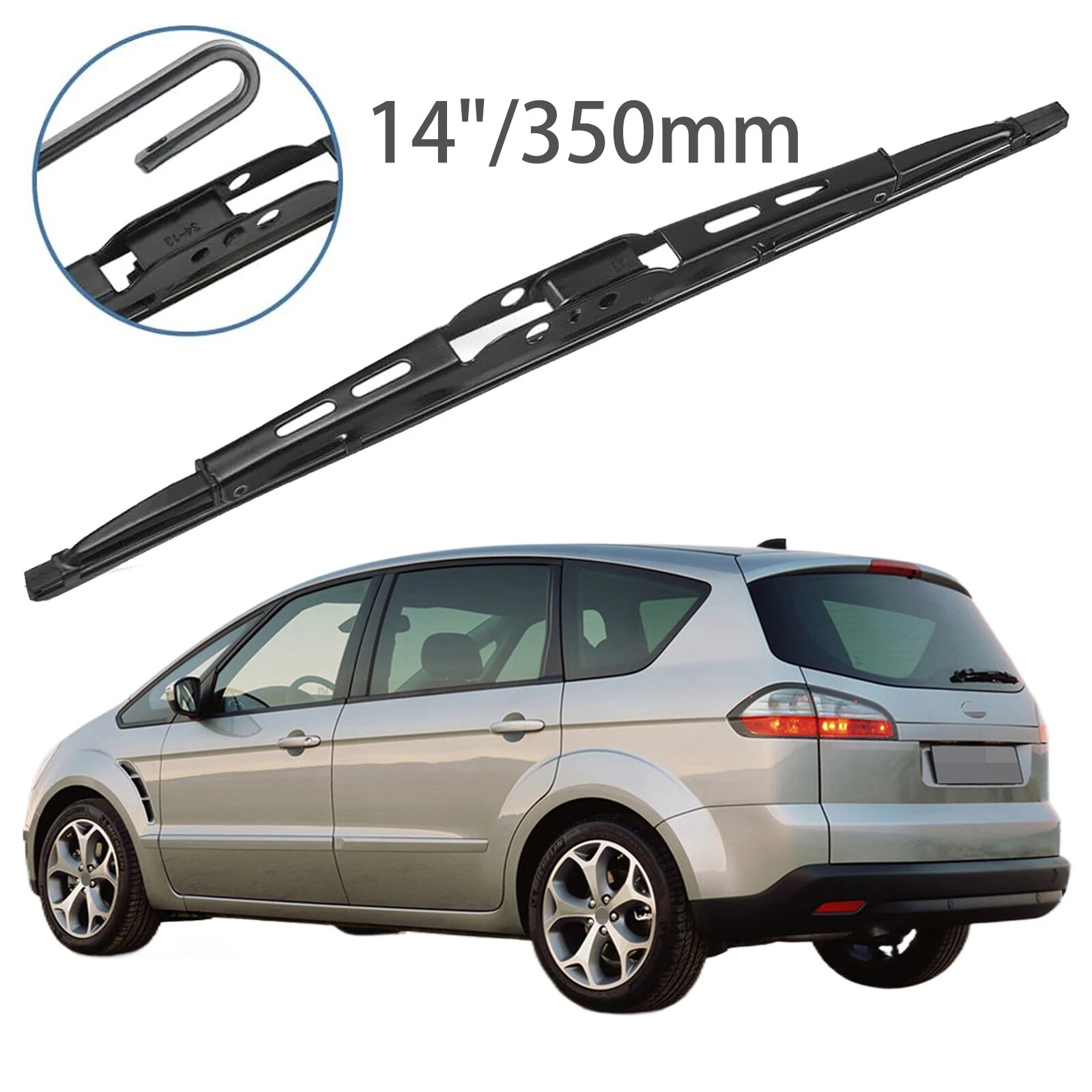14-дюймовая щетка омывателя заднего лобового стекла для Ford S-Max 2006-2008, автомобильные аксессуары с предварительным листом, задний дворников стеклоомывателя стеклоочистителя дворники омыватель стекомывателя