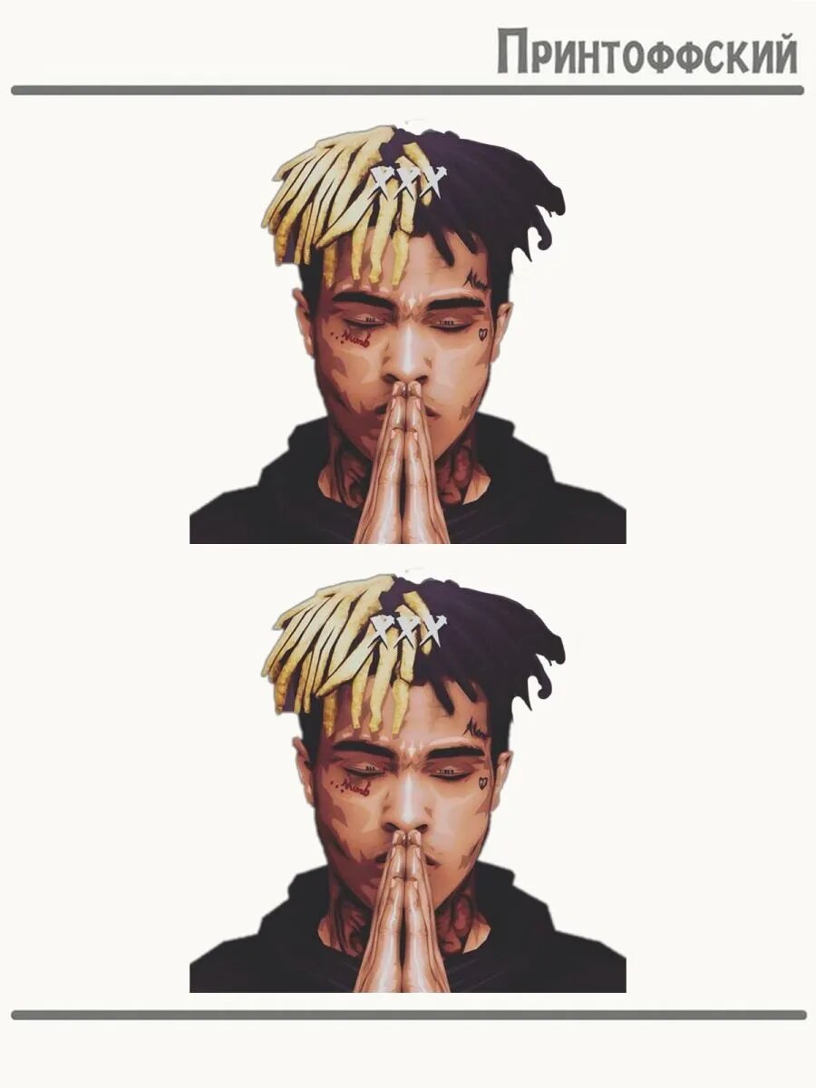 2-е (Две) Термонаклейки xxxtentacion американский репер