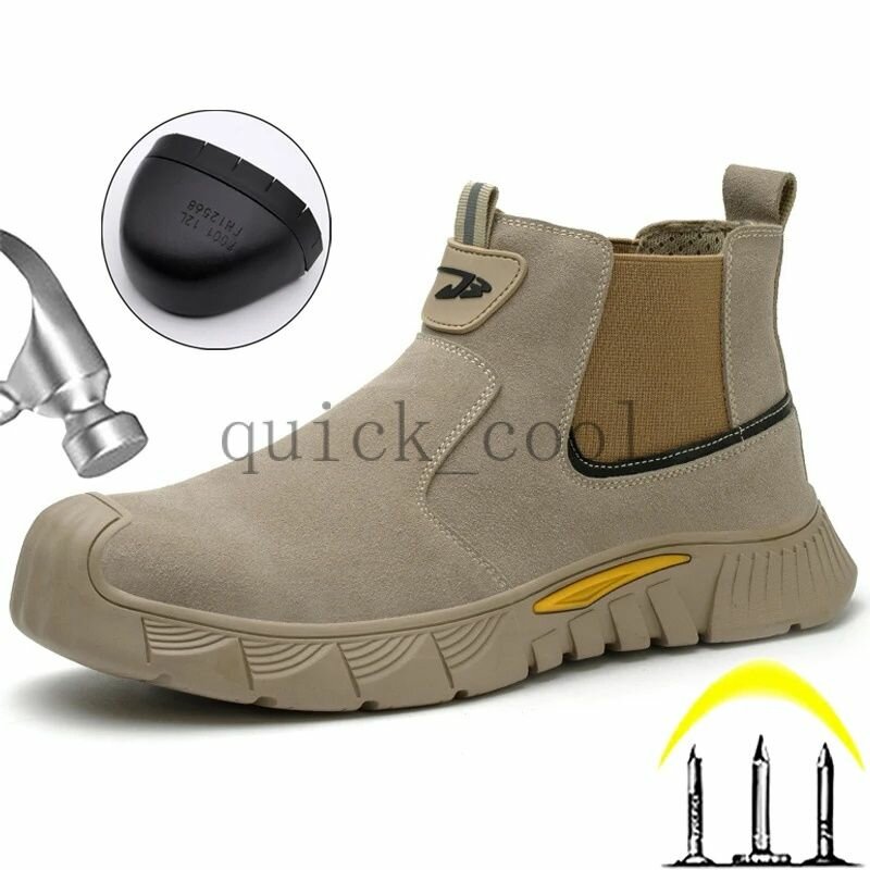 Waterproof Work Boots Safety Shoes Steel Toe Shoes Men Leather Shoes Puncture-Proof Shoes Safety Boots Protective