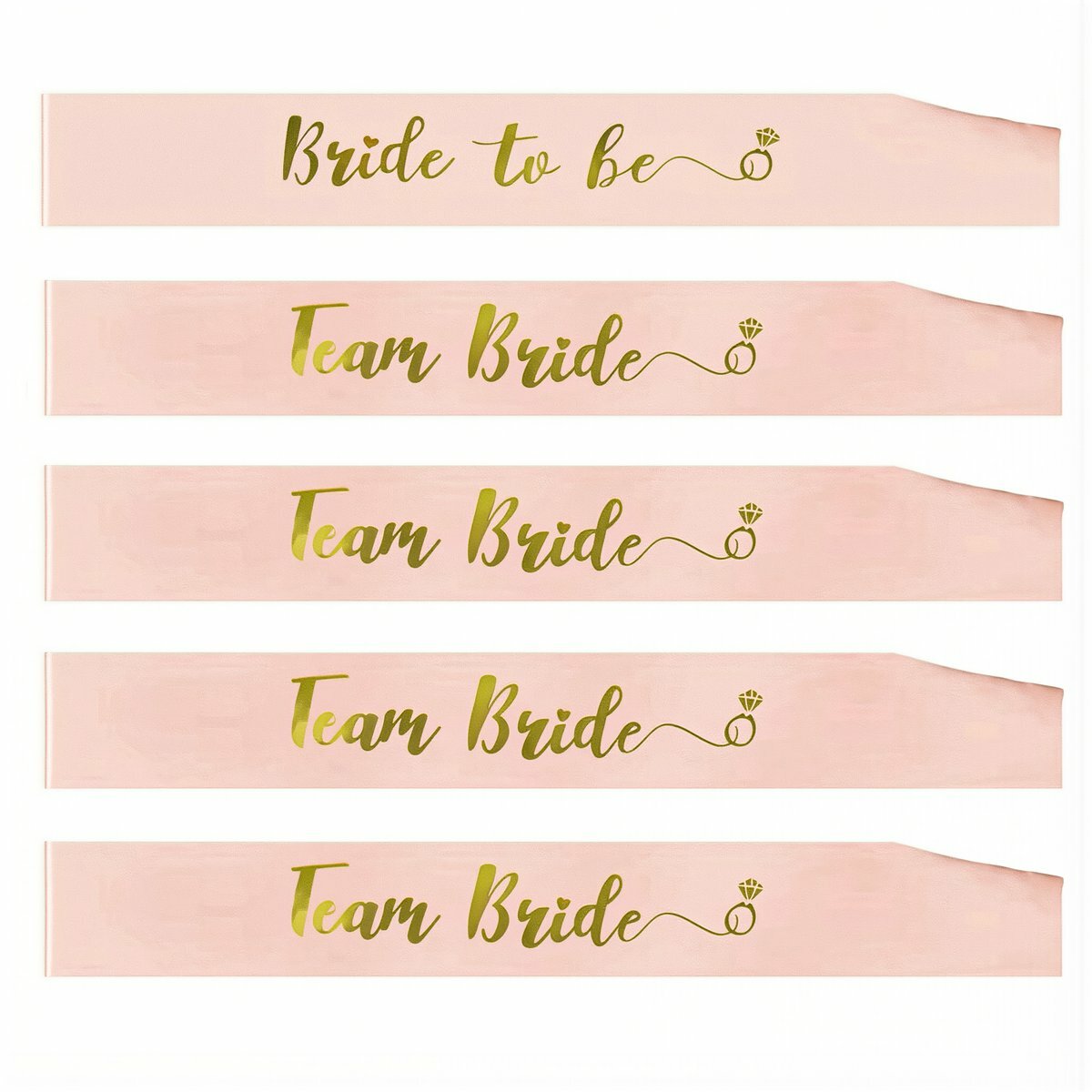 Комплект из 5 наплечных лент для девичника невесты, 1 лента Bride to Be 4 ленты Team Bride, тканевый аксессуар для свадебной вечеринки