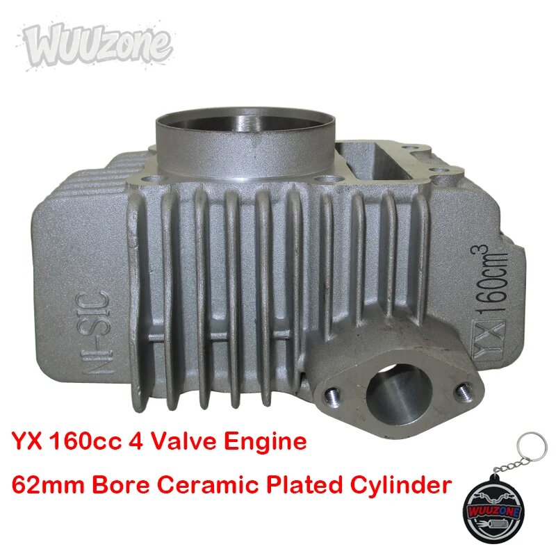 Двигатель WUUzone YX 160cc с 4 клапанами, цилиндр с керамическим покрытием 62 мм для питбайков и мотоциклов