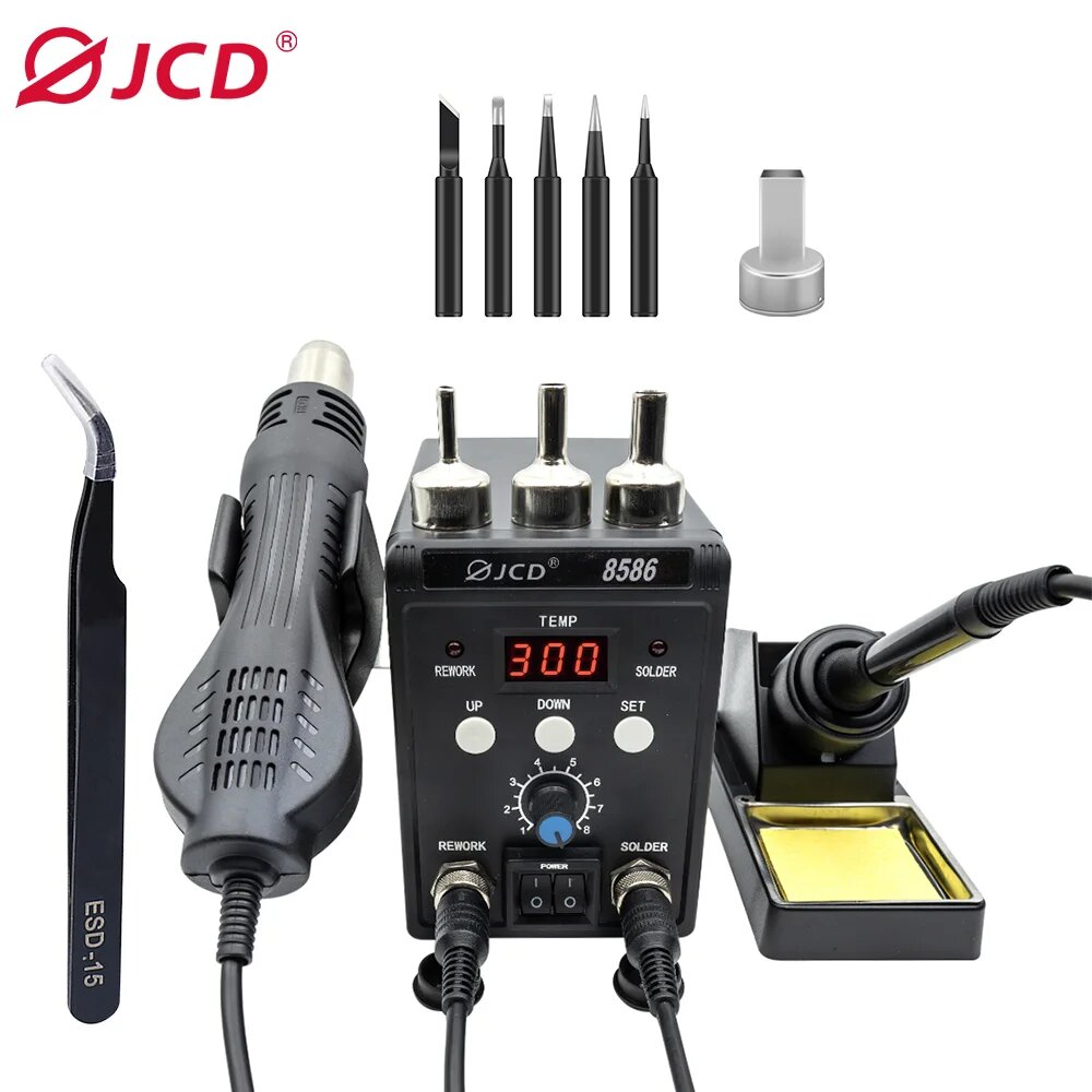 Паяльная станция JCD 8586 2 в 1 8586 KIT2, 220V EU PLUG