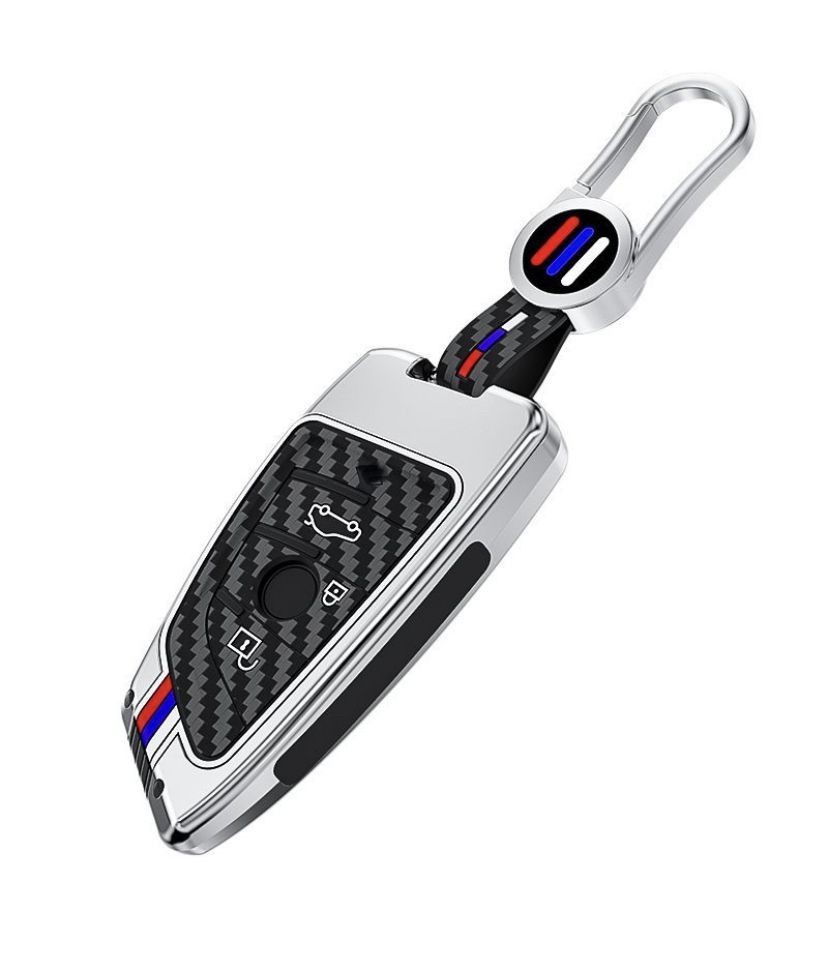 Чехол для ключа автомобиля BMW / БМВ G серии 3 кнопки Carbon silver