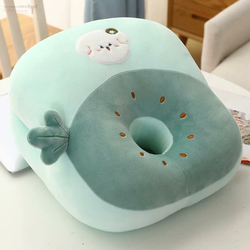 Подушка с рисунком киви для сна на работе, 35x30 см, компактная модель для школьников и взрослых, мягкая пена, идеально