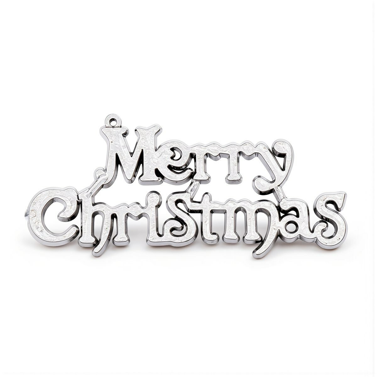Декор для праздничной вечеринки подвеска Merry Christmas 39 см серебристая для рождественской елки домашнего интерьера и кафе, 4.5 см золотой