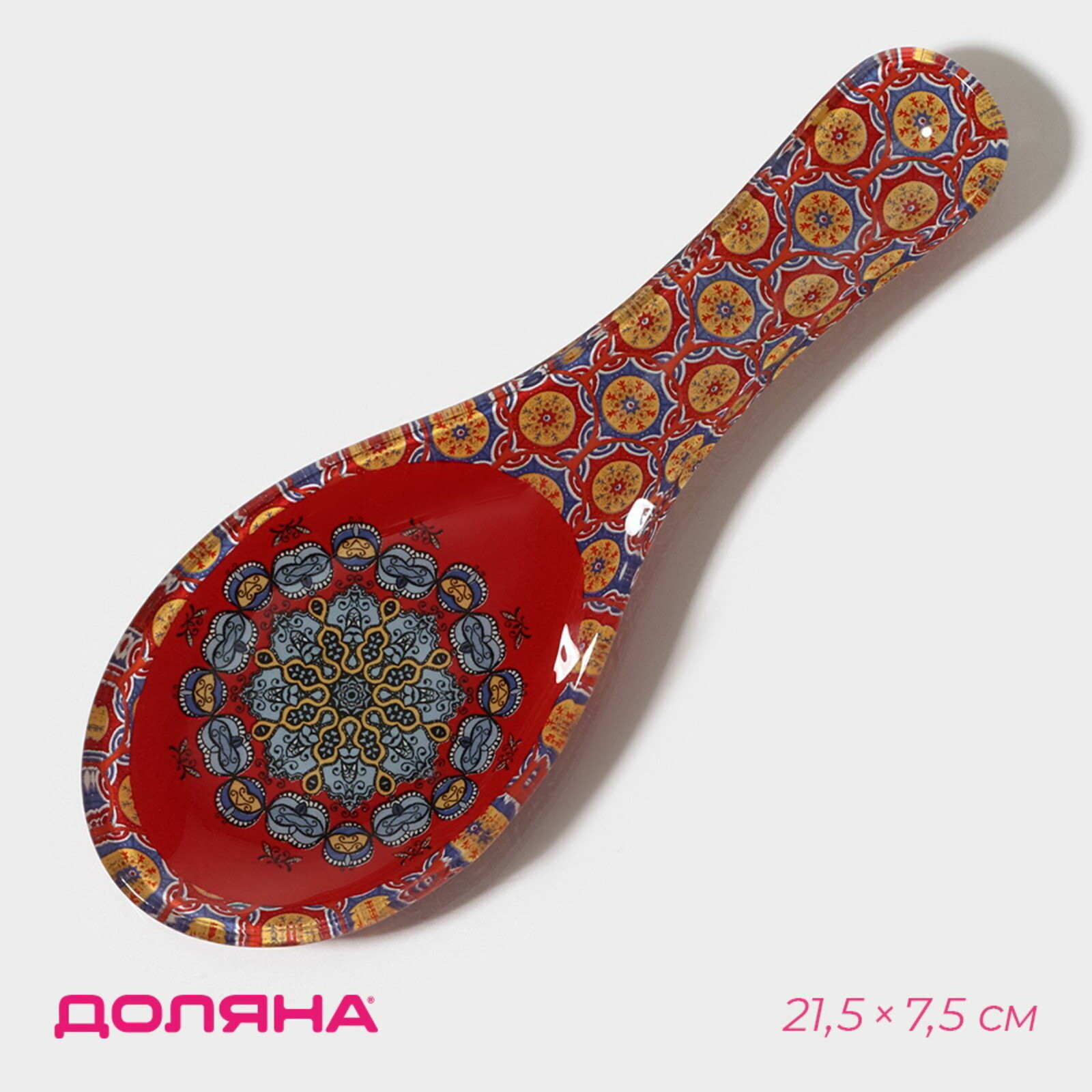 Подставка под ложку "Крац", 21.5x7.5x1.4 см, стекло, красная