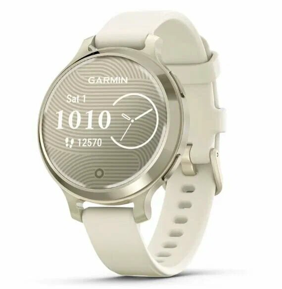 Смарт часы GARMIN LILY 2 ACTIVE LUNAR GOLD WITH BONE SILICONE BAND