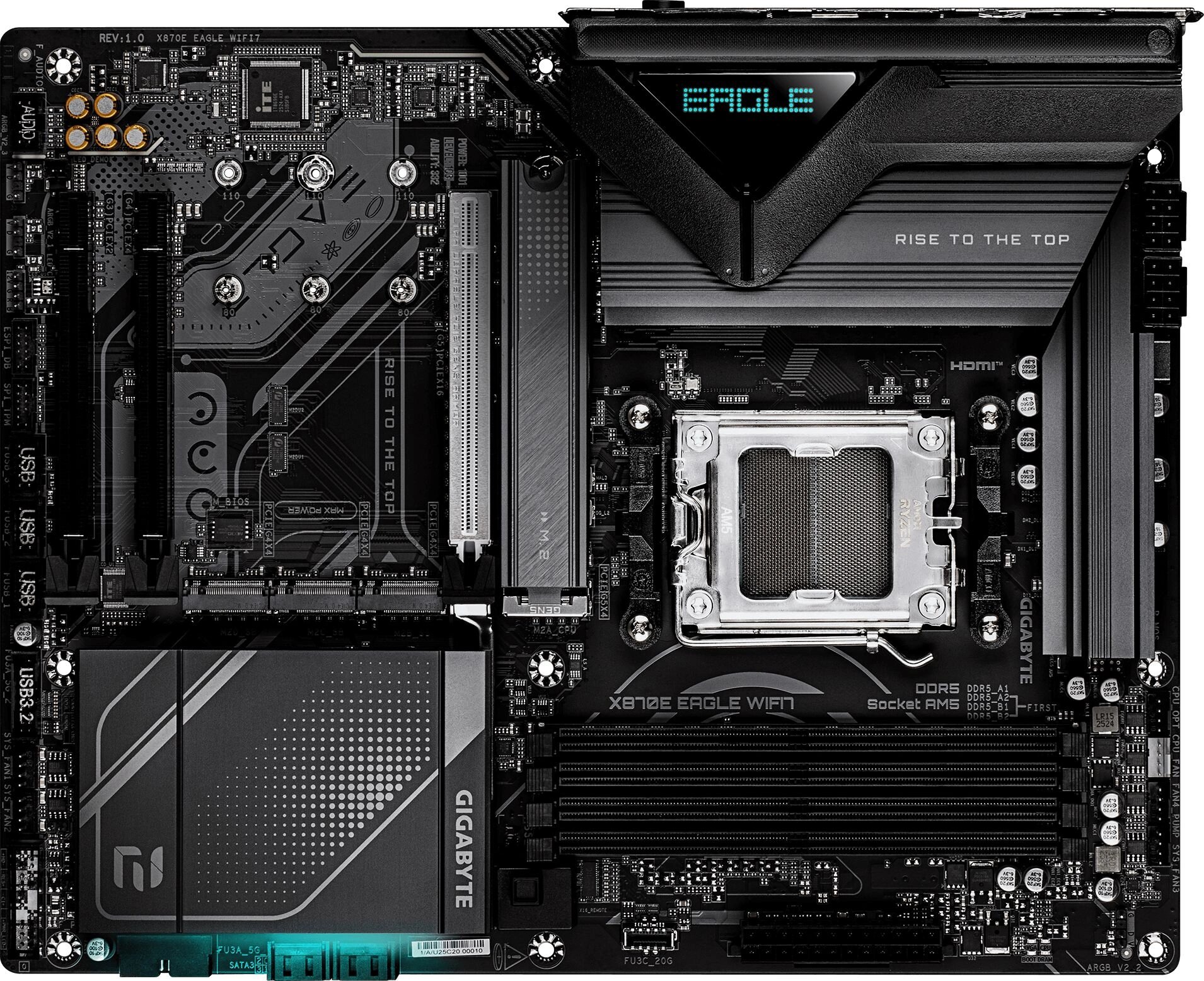 Материнская плата Gigabyte X870E EAGLE WIFI7 Socket AM5 AMD X870E 4xDDR5 ATX AC`97 8ch(7.1) 5Gigabit RAID+HDMI
