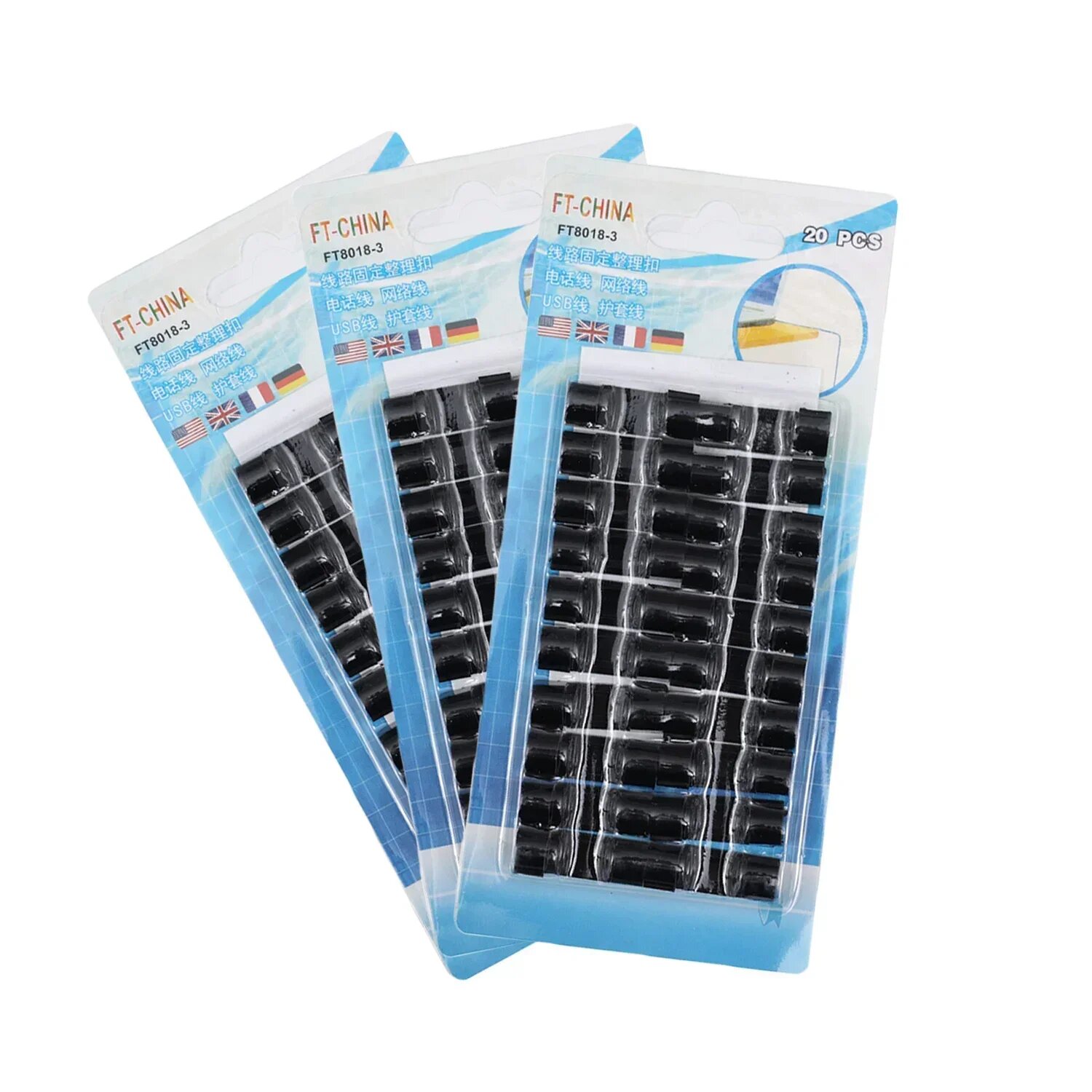 Кабельные зажимы пластиковые 20 шт 60X Black