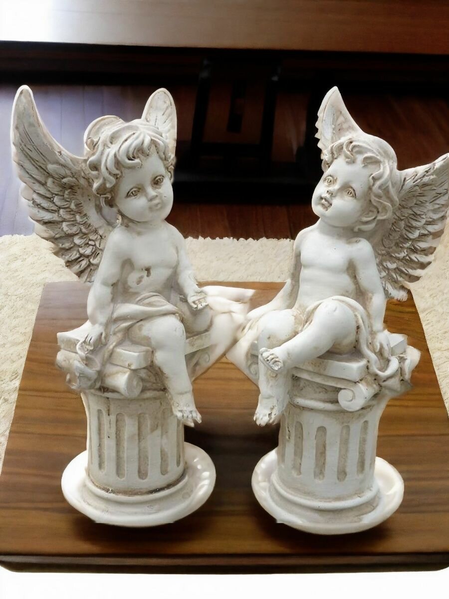 2 шт. Статуэтка ангела для кладбище, садовая фигурка