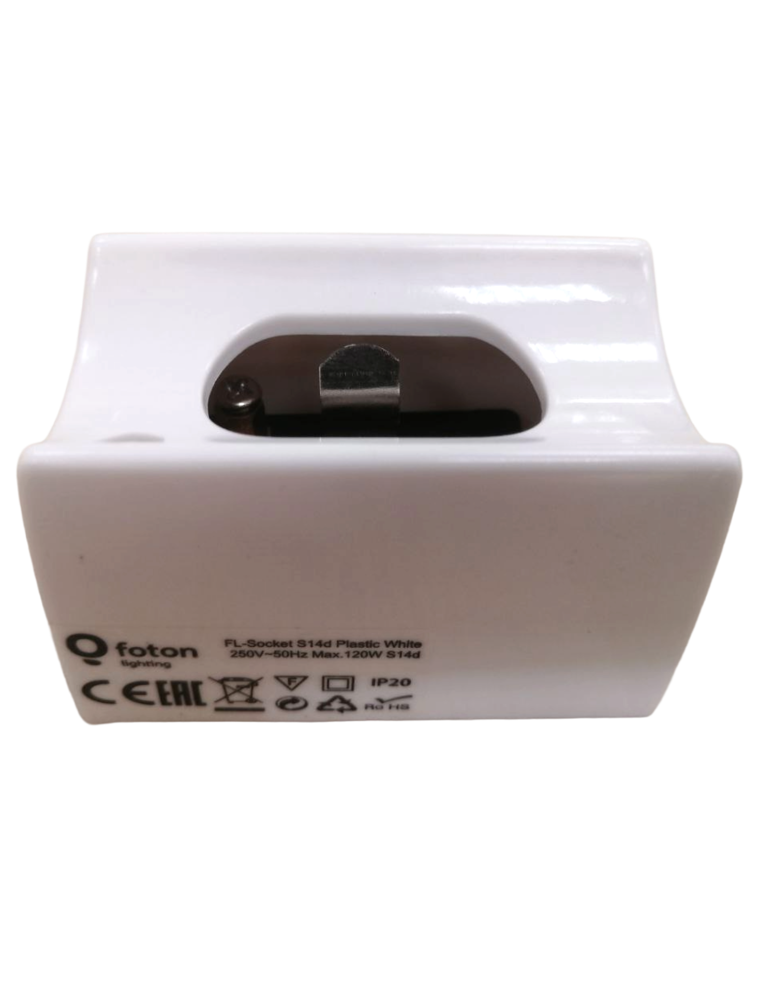 Патрон Foton Lighting FL-Socket S14d Plastic White одноцокольный для ламп LEDinestra, Linestra, ламподержатель 608390
