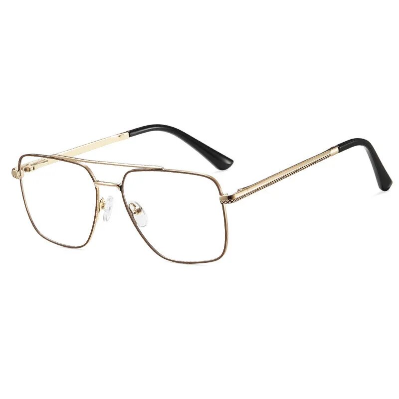 Очки прямоугольные CCspace C4CoffeeGold, Myopia-100