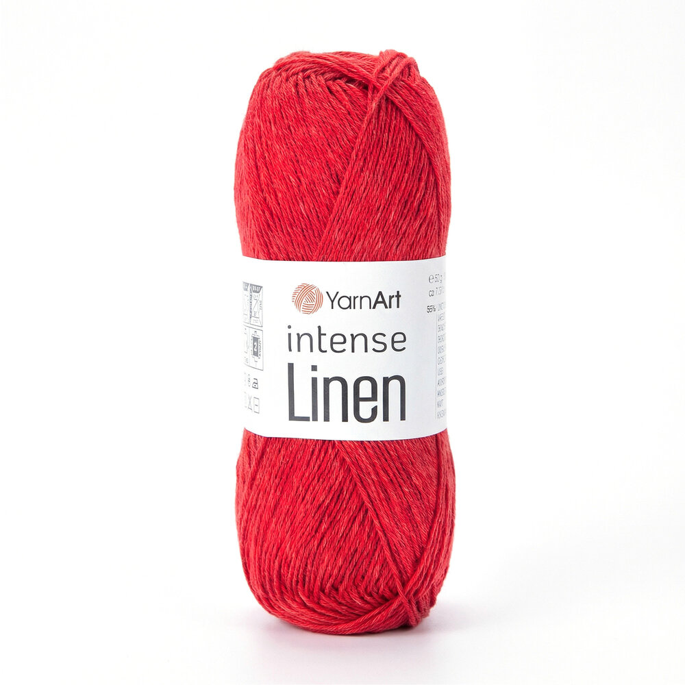 Пряжа для вязания YarnArt Intense Linen 4114 алый 50 гр/175 м 45% лён, 55% вискоза