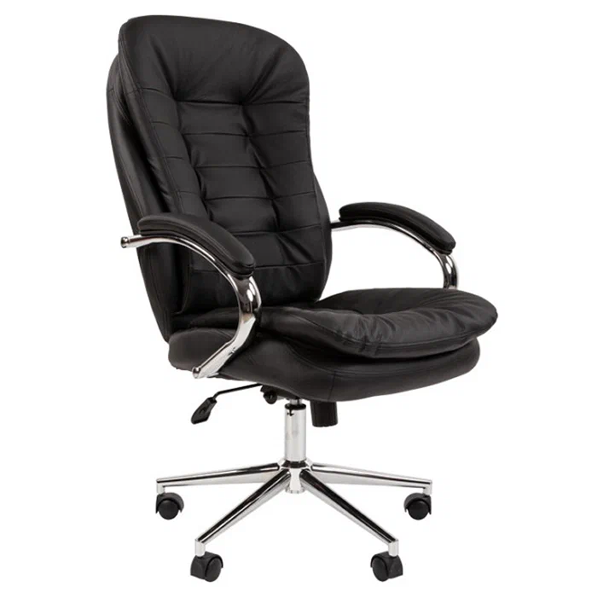 Офисное кресло Chairman 795, кожа, черное, с регулировкой, максимальная нагрузка 150 кг