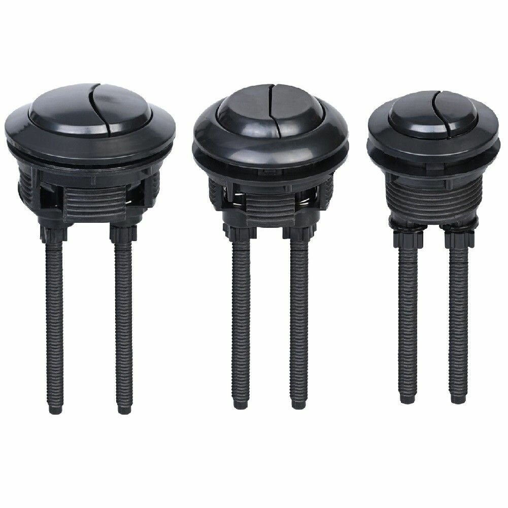 Черная кнопка смыва унитаза 38/48/58 мм для ремонта бачка унитаза с круглой головкой