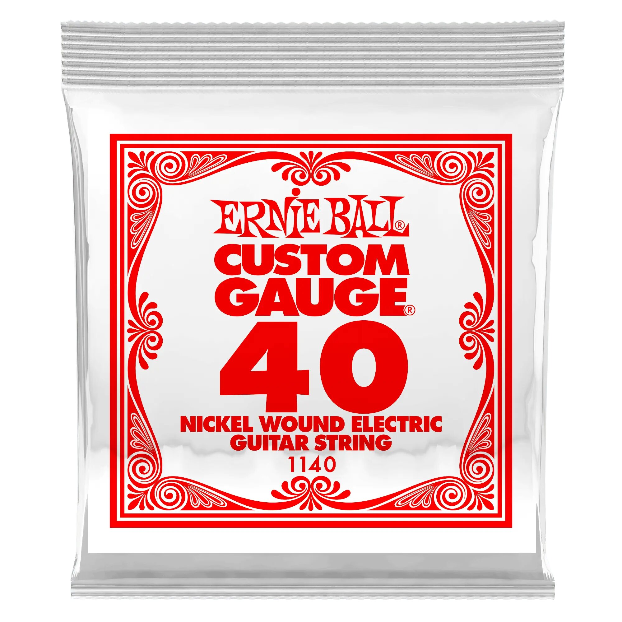 Струна для электрогитары Ernie Ball P01140 Custom gauge, сталь никелированная, калибр 40