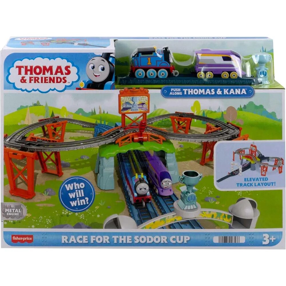 Fisher-Price Thomas & Friends Race for the Sodor Cup / набор для передвижения по железнодорожным путям для детей в возрасте от 3 лет и старше