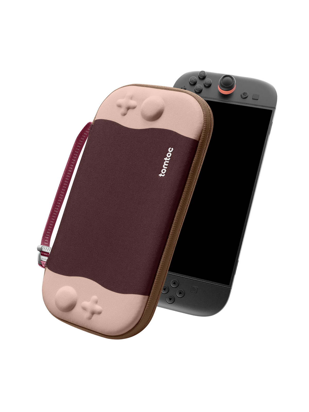 Чехол Tomtoc для Nintendo Switch 2, FancyCase-G05 ударопрочный, со слотами для картриджей, бордовый