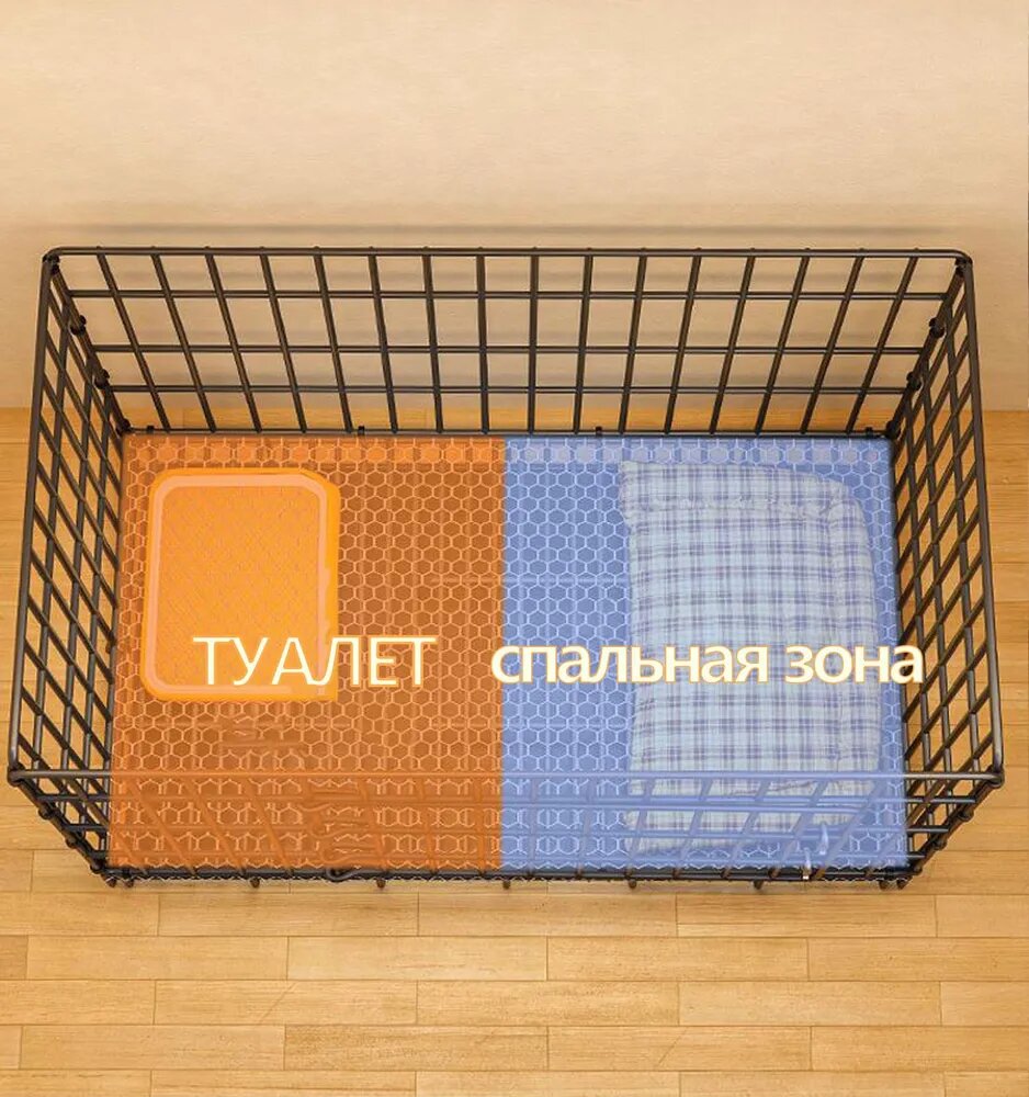 Клетка для животных черного цвета 50*33*38 см для собак металлический поддон — фото 1