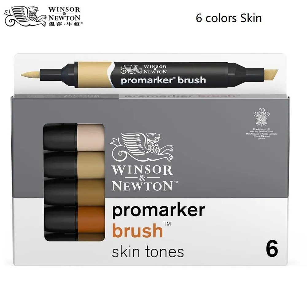 Winsor&Newton Набор маркеров Спиртовой, толщина: 6 мм, 6 шт. для скетчинга, для граффити