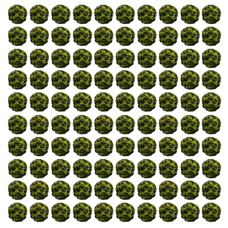 Бусины "Шамбала" из мягкой глины, 100 шт-оливково-зеленый