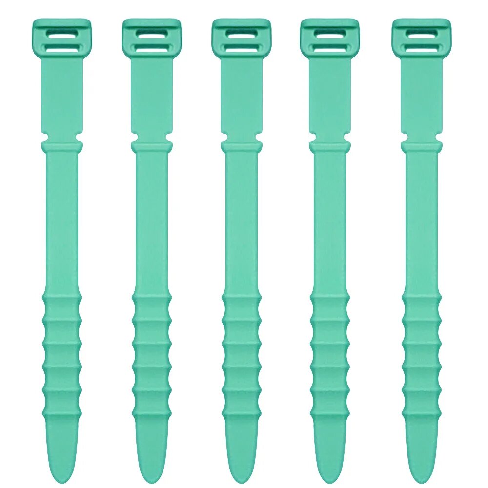 Набор из 5 силиконовых органайзеров для кабелей SZKOSTON 5pcs Green