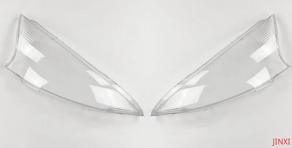 Стекло фары для Ford, комплект 2 шт, прозрачное, поликарбонат, аналог