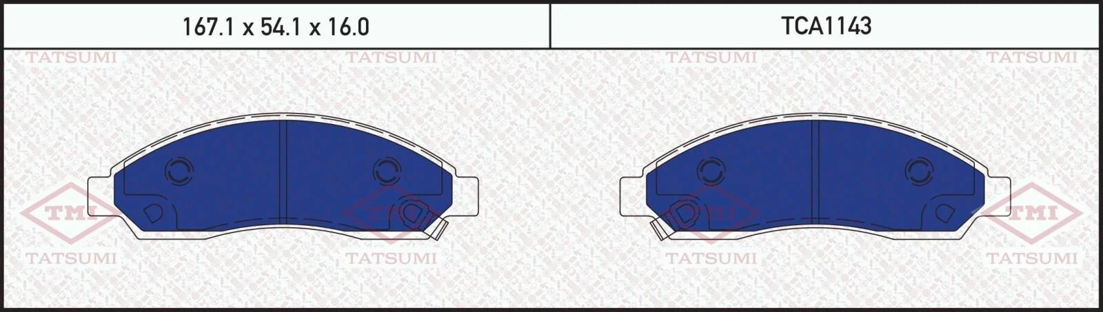 Колодки тормозные TATSUMI дисковые передние GREAT WALL Hover 05->, ISUZU D-Max 02-> (TCA1143)