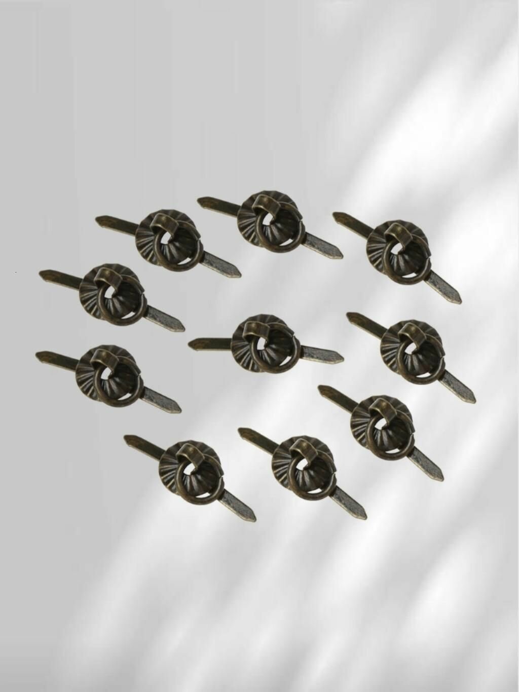 Зелёные бронзовые кольцевые ручки для мебели, Бронза - S