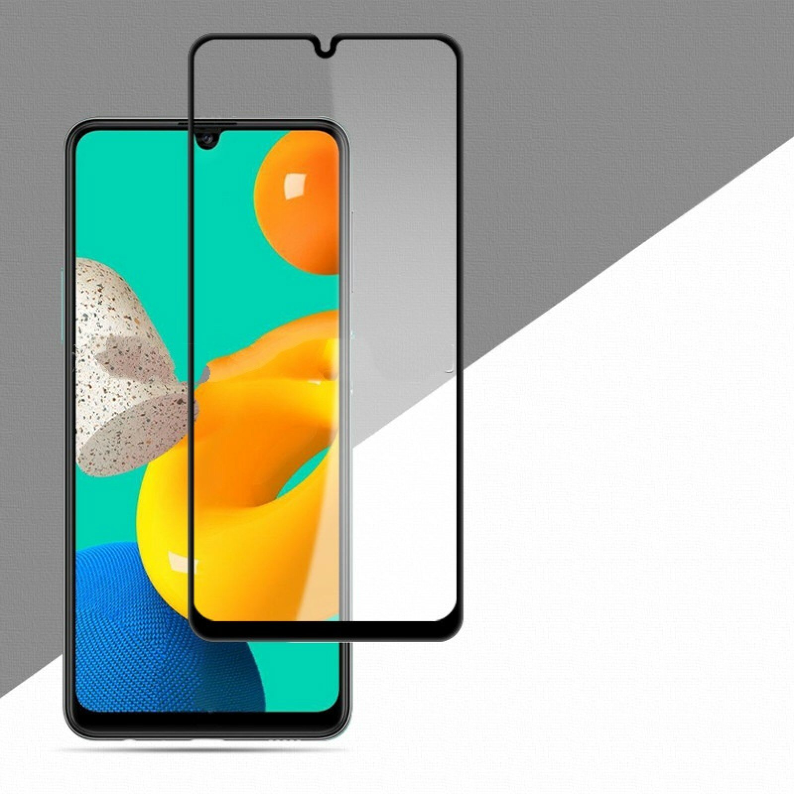 Защитное стекло Чехол. ру для Samsung Galaxy M32 с 3D/5D закругленными краями, черное