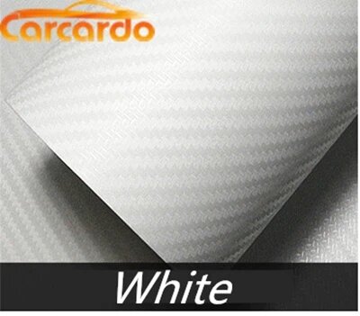 30x100cm 3D карбонового волокна виниловая пленка автомобиля искривляющий 3D карбонового белый